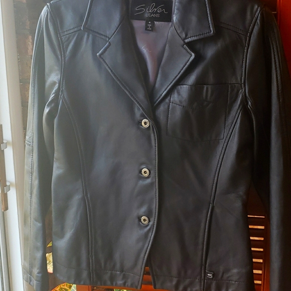 Silver Jeans | Jackets & Coats | Silver Leather Jacket | Poshmark